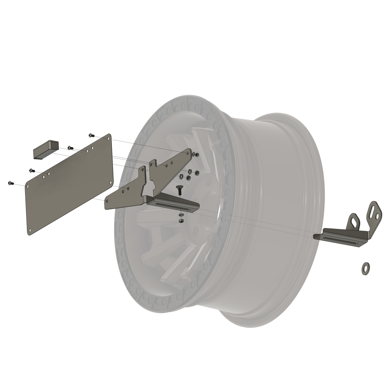 Caravan, Camper Trailer & RV Rear Number Plate & Licence Plate Bracket
